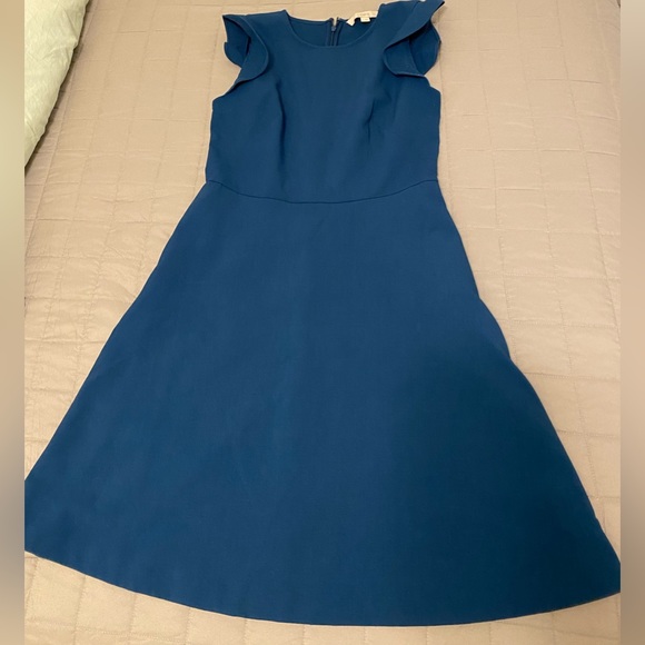 LOFT | Dresses | Loft Blue Aline Dress With Pockets | Poshmark